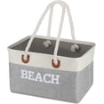 Beach Towel Storage Bin and Organizer, Beach Bag Collapsible Shopping ...