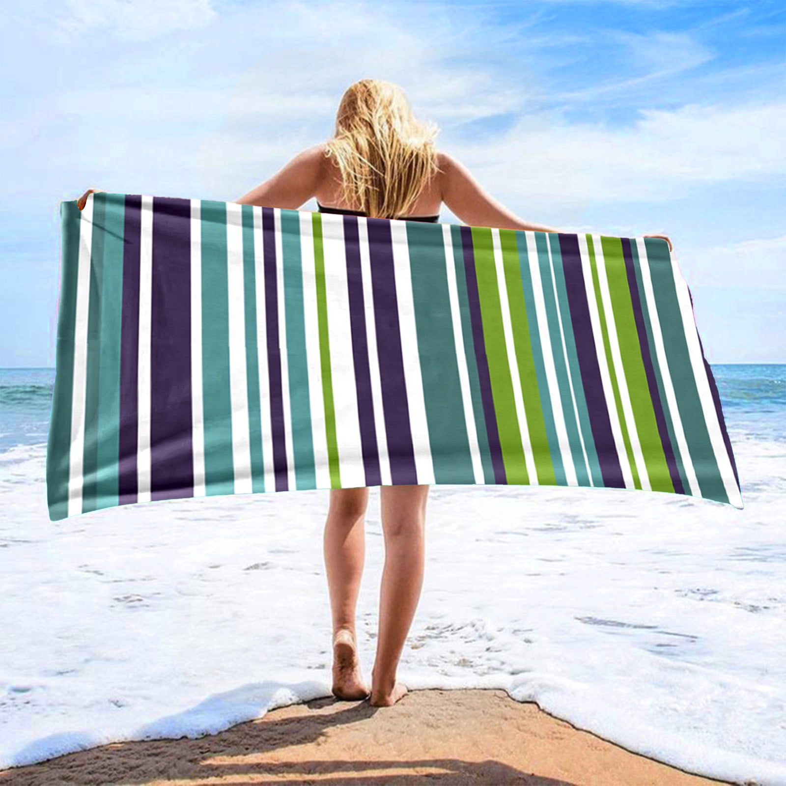 Beach Towel, Super Absorbent Microfiber Beach Blanket, Thin Compact ...