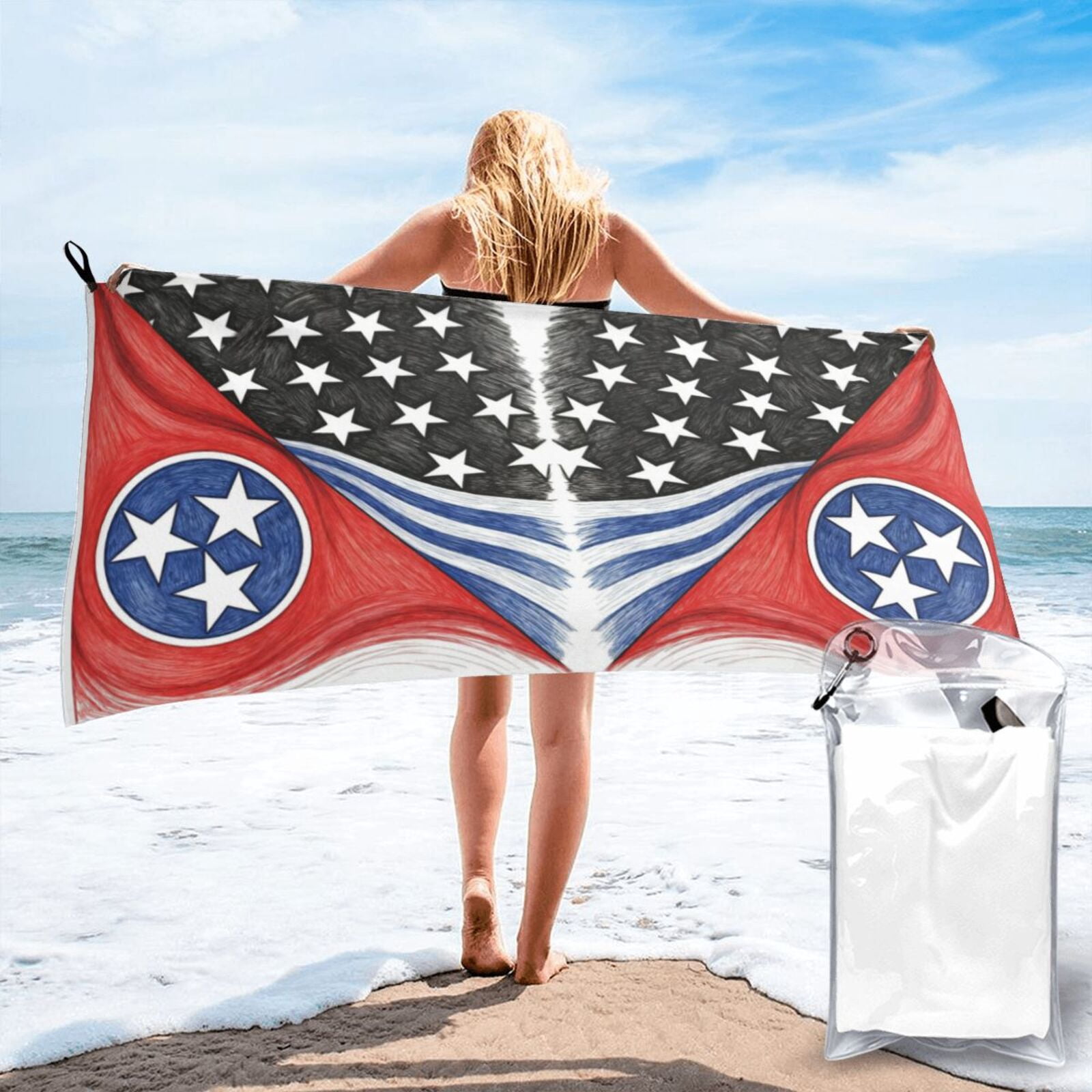 Beach Towel Thin Blue Line Tennessee Art Thin Sand Free Towels Travel ...