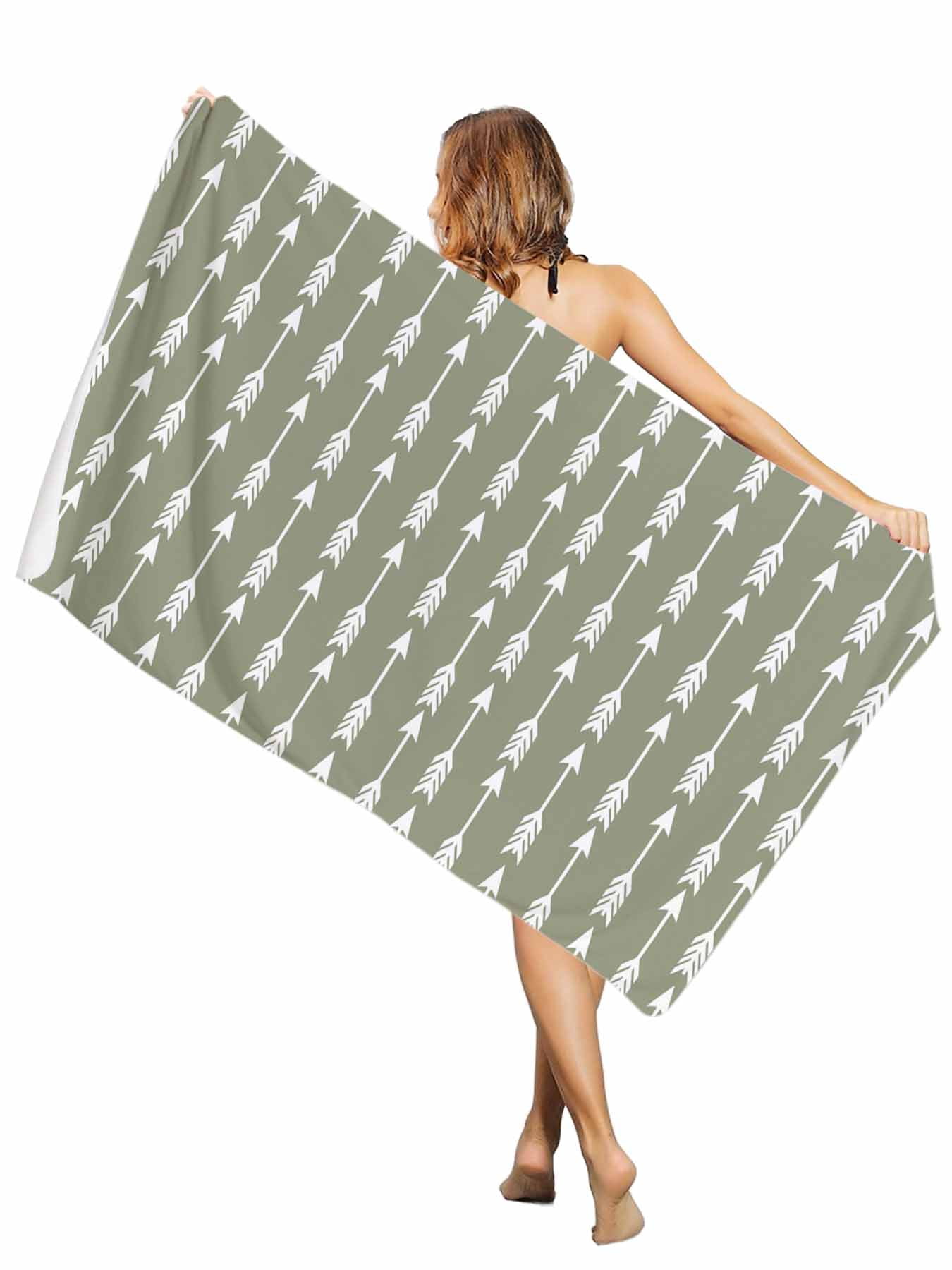 Beach Towel-Tribal Style Arrows Feathers Microfiber Absorbent Quick Dry ...