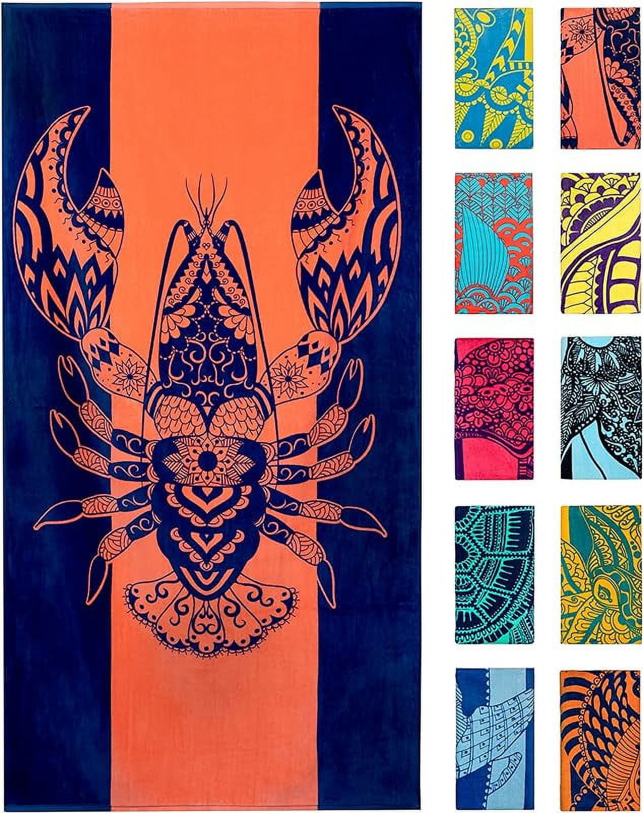 Beach Towel – Tropical Blue Colors with A Unique Design, Extra Large ...