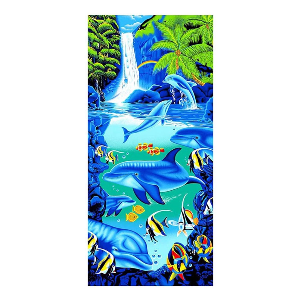 Beach Towel for Girls,Dolphins Bath Towel Print,150*70CM Pool Towel ...