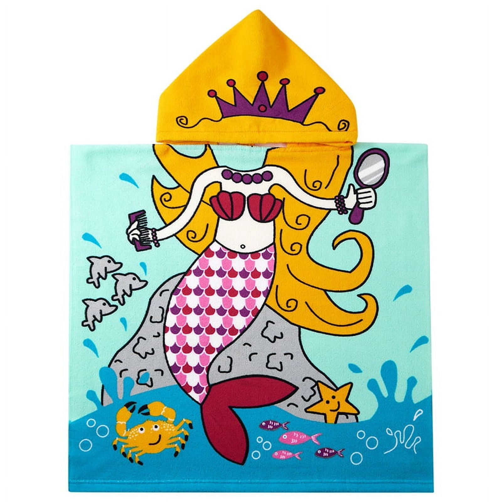 Beach Towel with Hood Boys Girls Hooded Towels Bath Robe Towel Wrap for ...