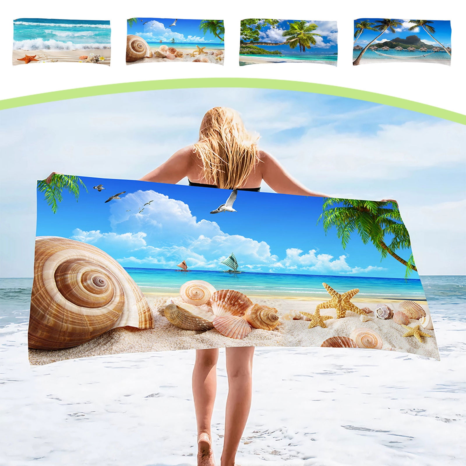 Beach Towels Oversized 59x27 Inch Striped Large Quick Dry Sand Free ...