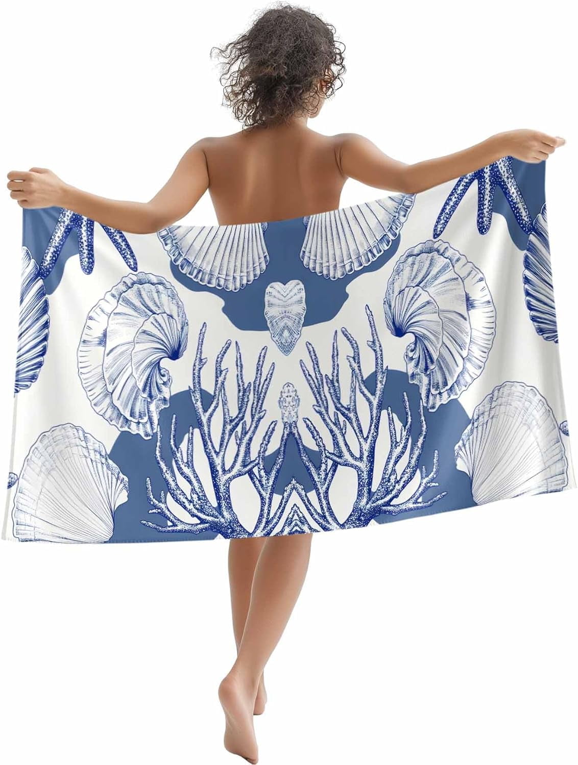 Beach Towels Quick Dry Absorbent Towels Vintage Ocean Shells Starfish Sand Free Beach Towel for ...