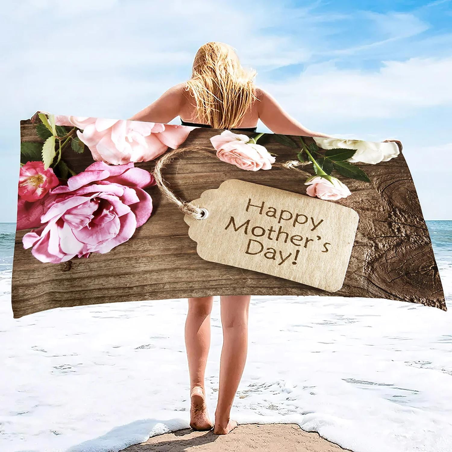 Beach Towels Ultra Soft Highly Absorbent Pink Wave Heart Small Bath ...