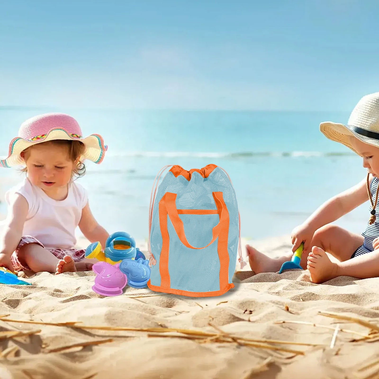 Beach Toy Storage Bag - Large Capacity Mesh Tote for Sand Toys, Swim ...