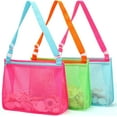 Beach Toys Large Mesh Beach Bag Sand Toy Shell Collecting Bag for ...