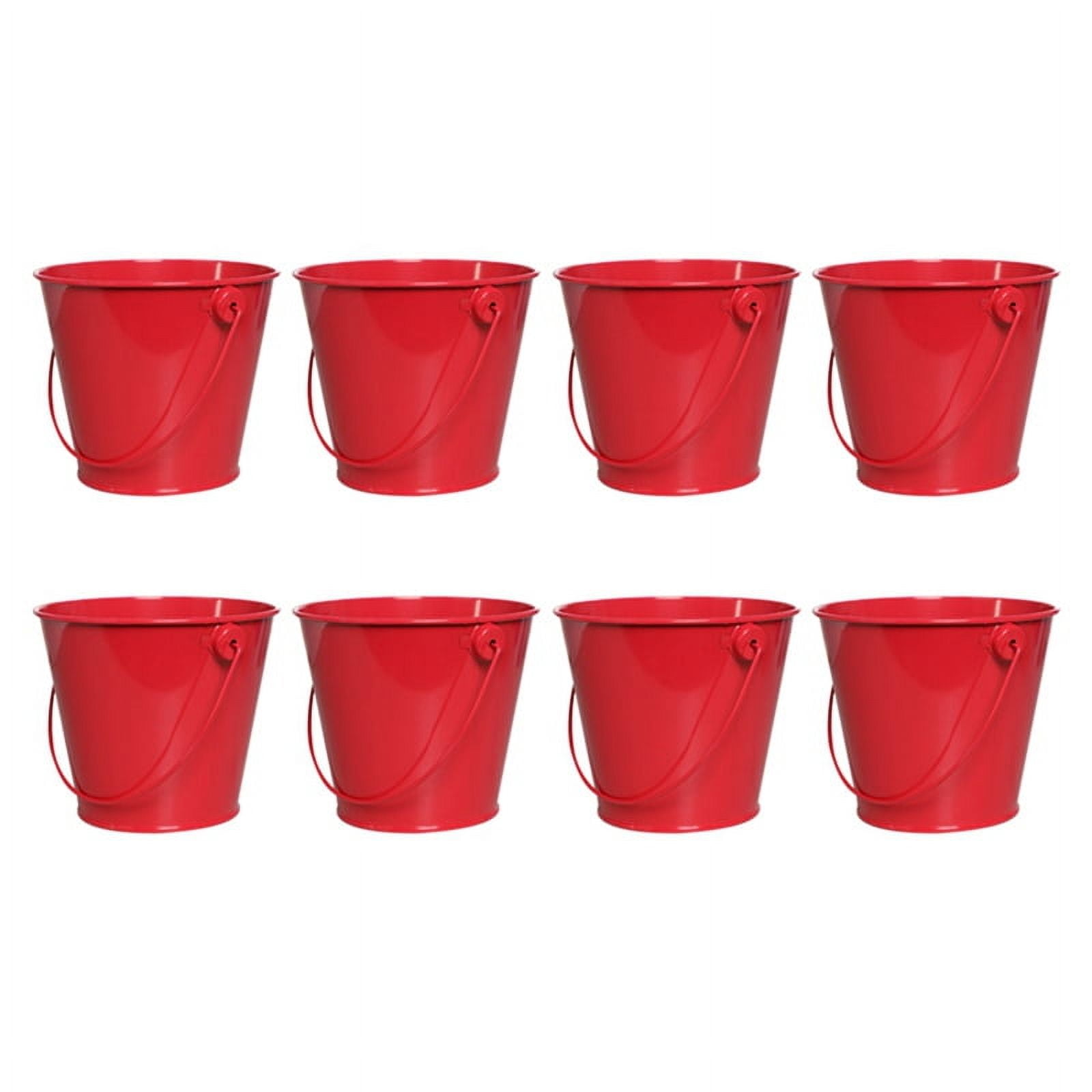 Small Metal Bucket with Handle, Beach Toys Mini Bucket for Partys ...