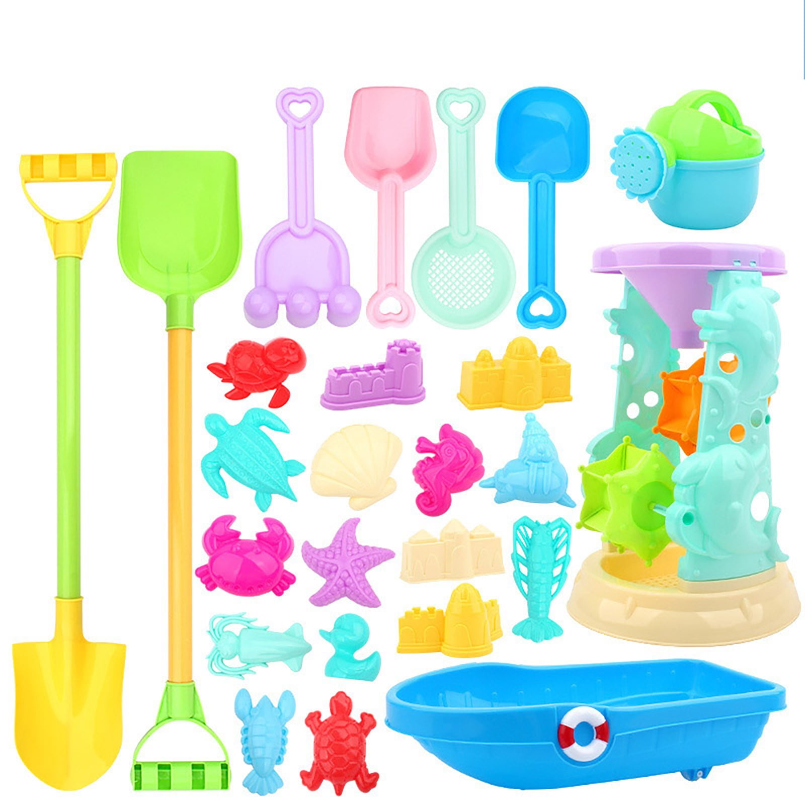 Beach Toys Set for Kids - Sandbox Toys with Water Wheel, Bucket, Molds ...