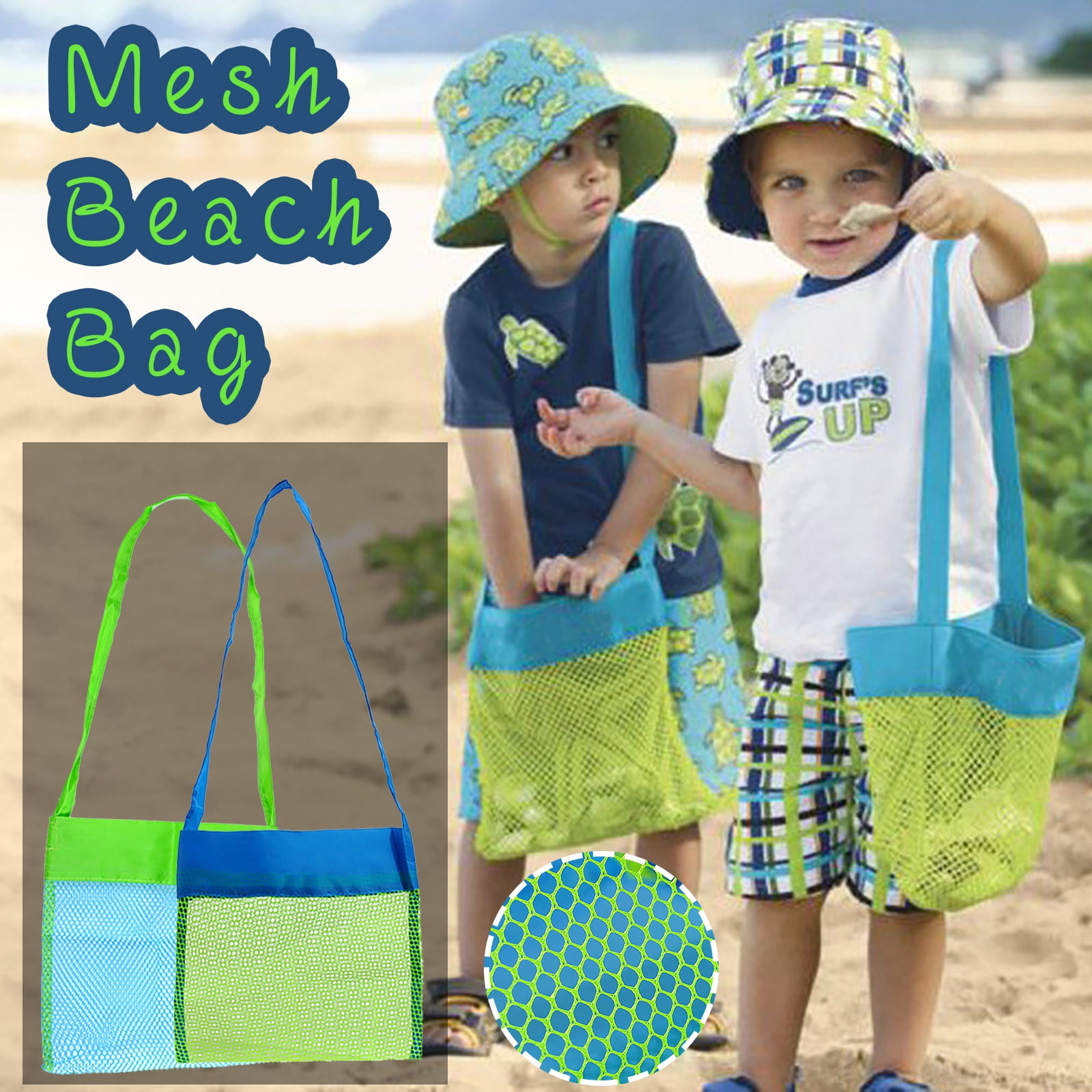 Beach Toys Storage Bag, Mesh Sand Dredging Kit, Quick-Release Access ...