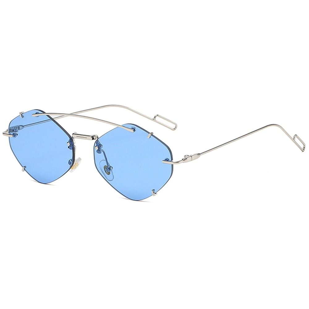 Beach/Travel/Streetwear Fashion UV400 Protection Eyewear Retro Rimless ...