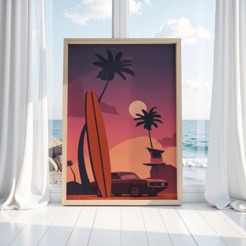 Beach Trending Paint, Retro Surf Poster, Poster Home Decor , Poster ...