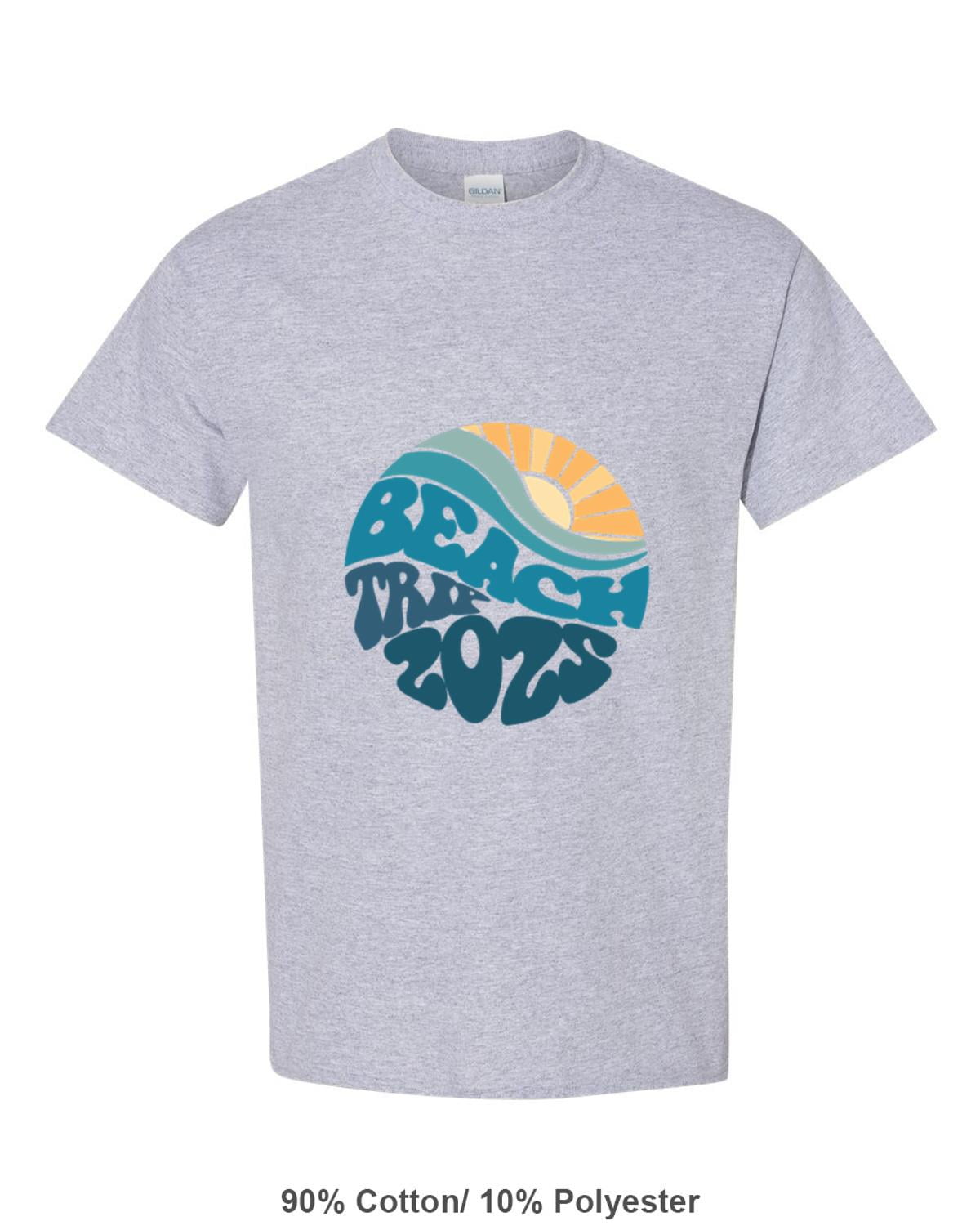 Beach Trip 2025 Retro Sunset Wave Groovy Summer Vacation T-Shirt, for ...