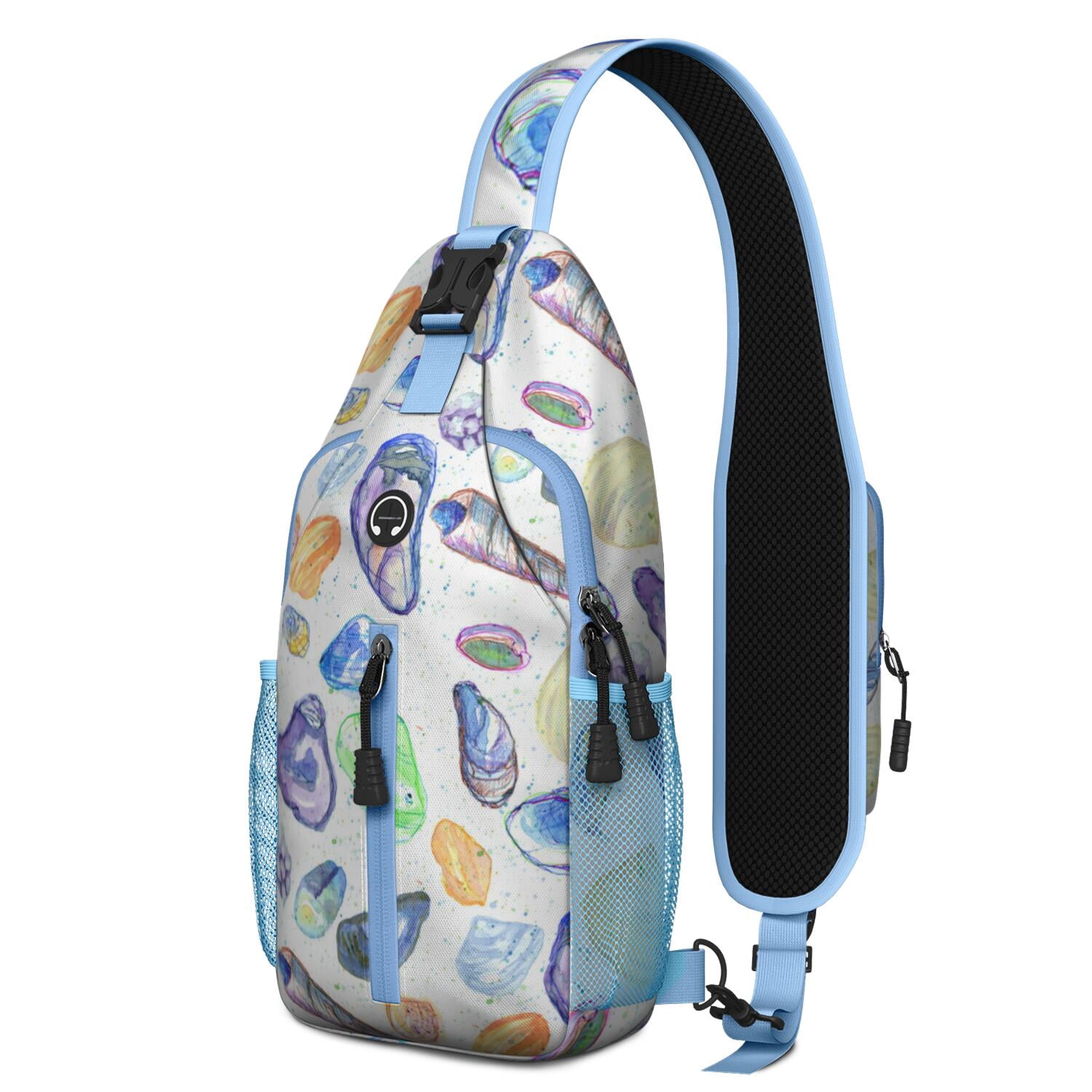 Beach Tropical Fish Life Sling Backpack with Marine Creatures and Coral ...