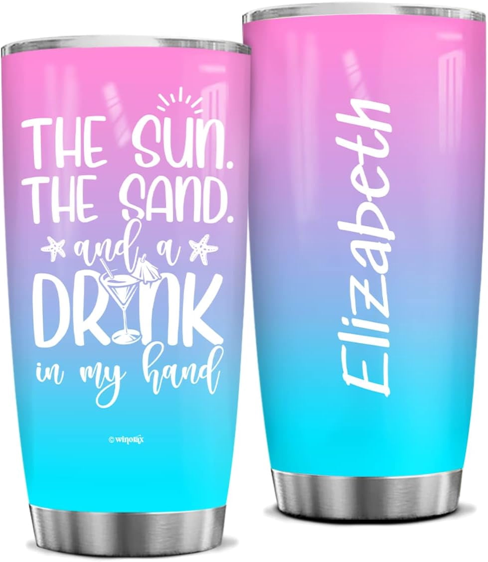 Beach Tumbler Personalized The San The Sun and a Drink In MY Hand ...