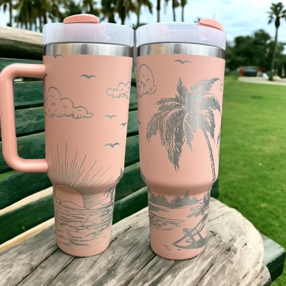 Beach Tumbler|beach water bottle|beach theme coffee mug|beach theme ...