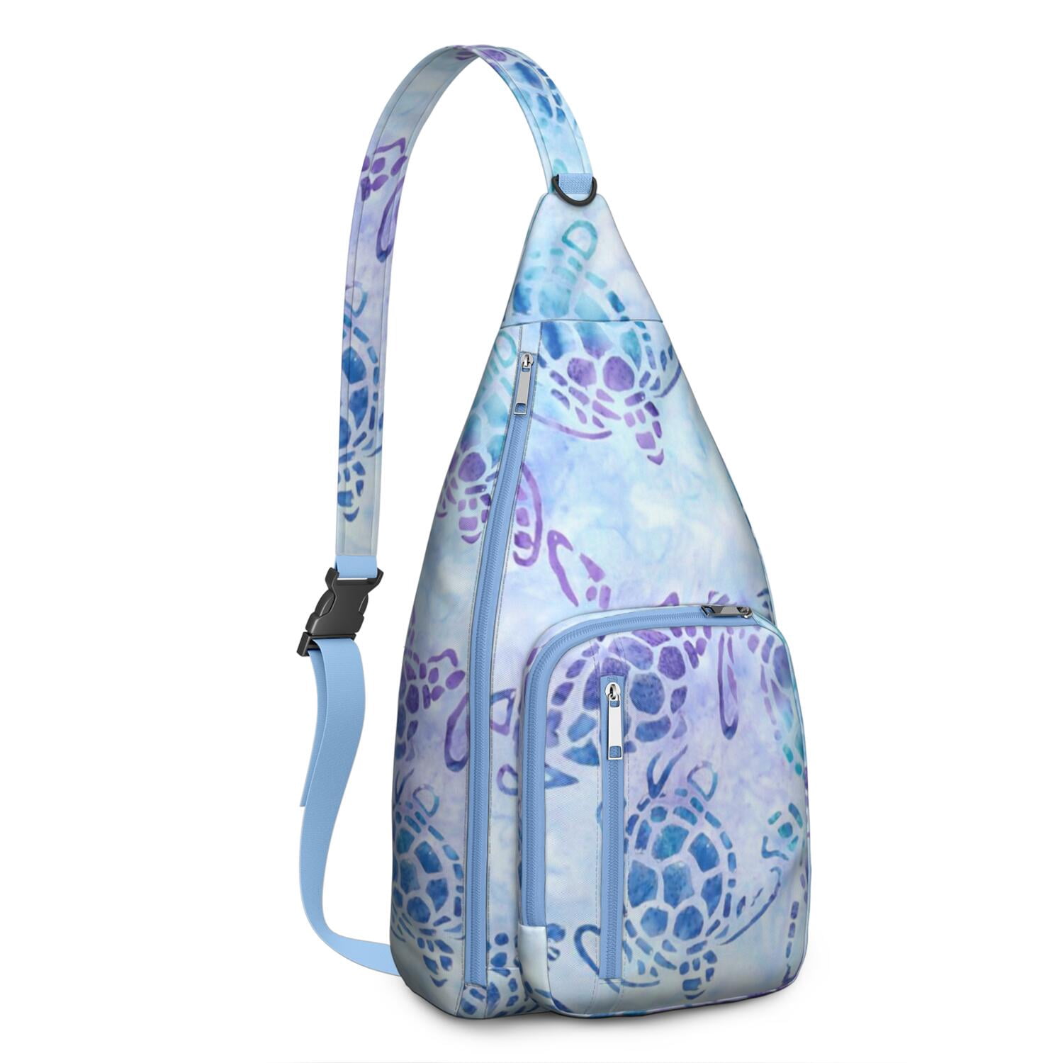 Beach Turtle Sling Backpack - Cute Cartoon Ocean Creature Print, Multi ...