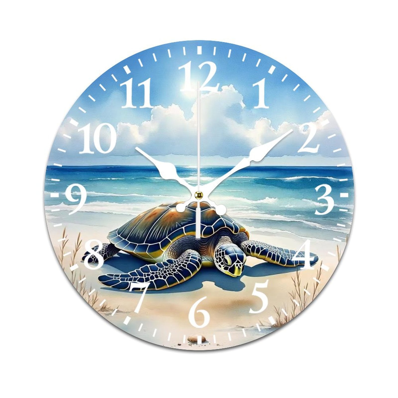 Beach Turtle Wall Clock Modern Design Clocks Wall Hanging Home Office ...