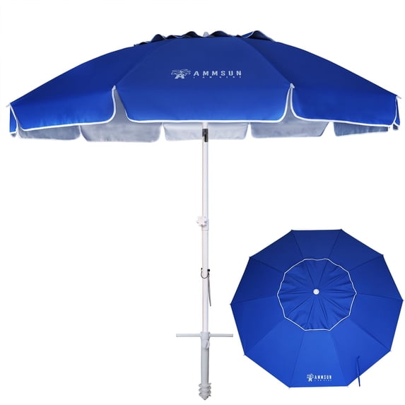 Beach Umbrella 8 Feet Heavy Duty High Wind UV Protection Sand Anchor ...