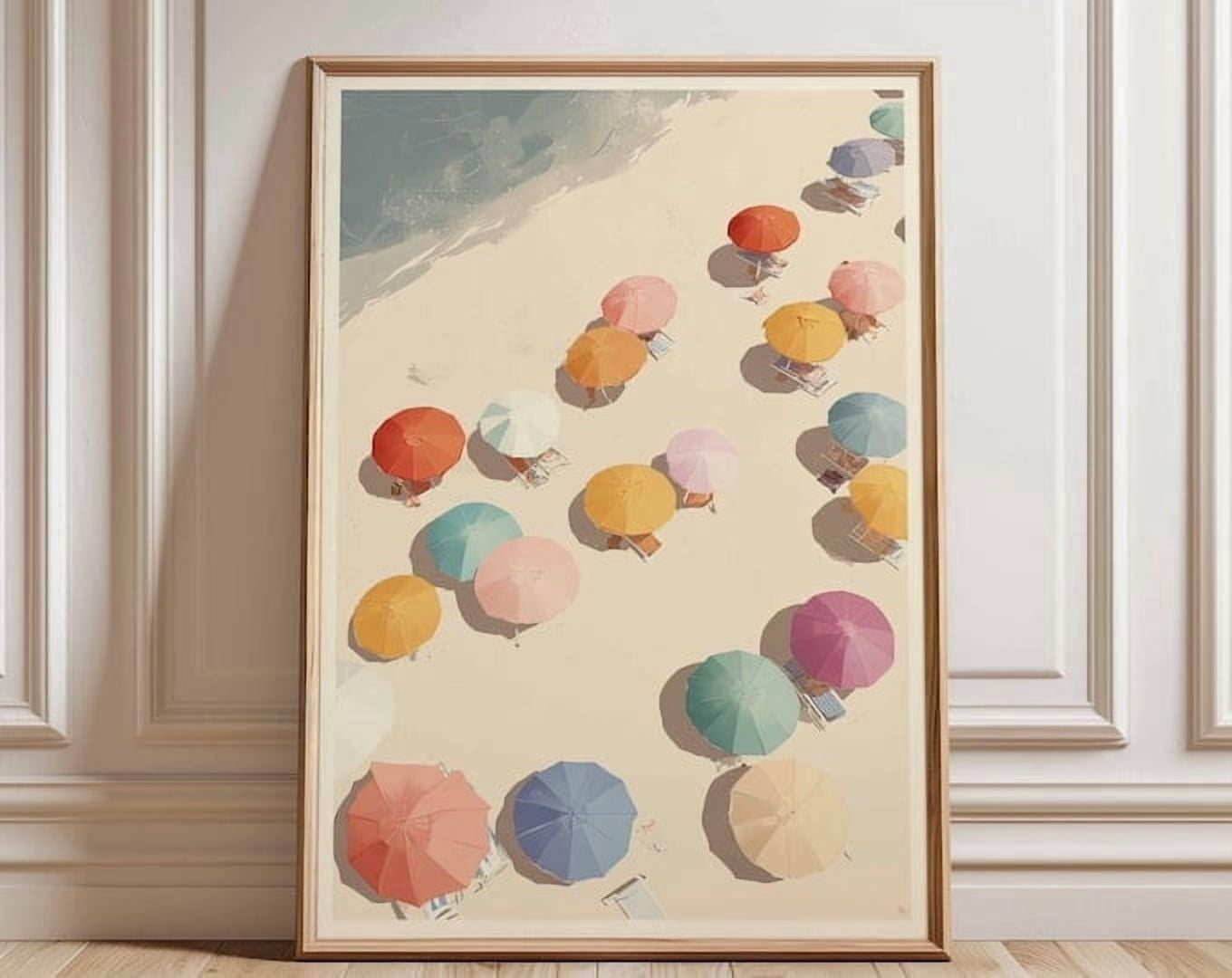 Beach Umbrella Coastal Wall Art, Poster Home Decor, Poster Only ...