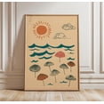 Beach Umbrella Poster Minimal Summer Art Coastal Line Illustration ...