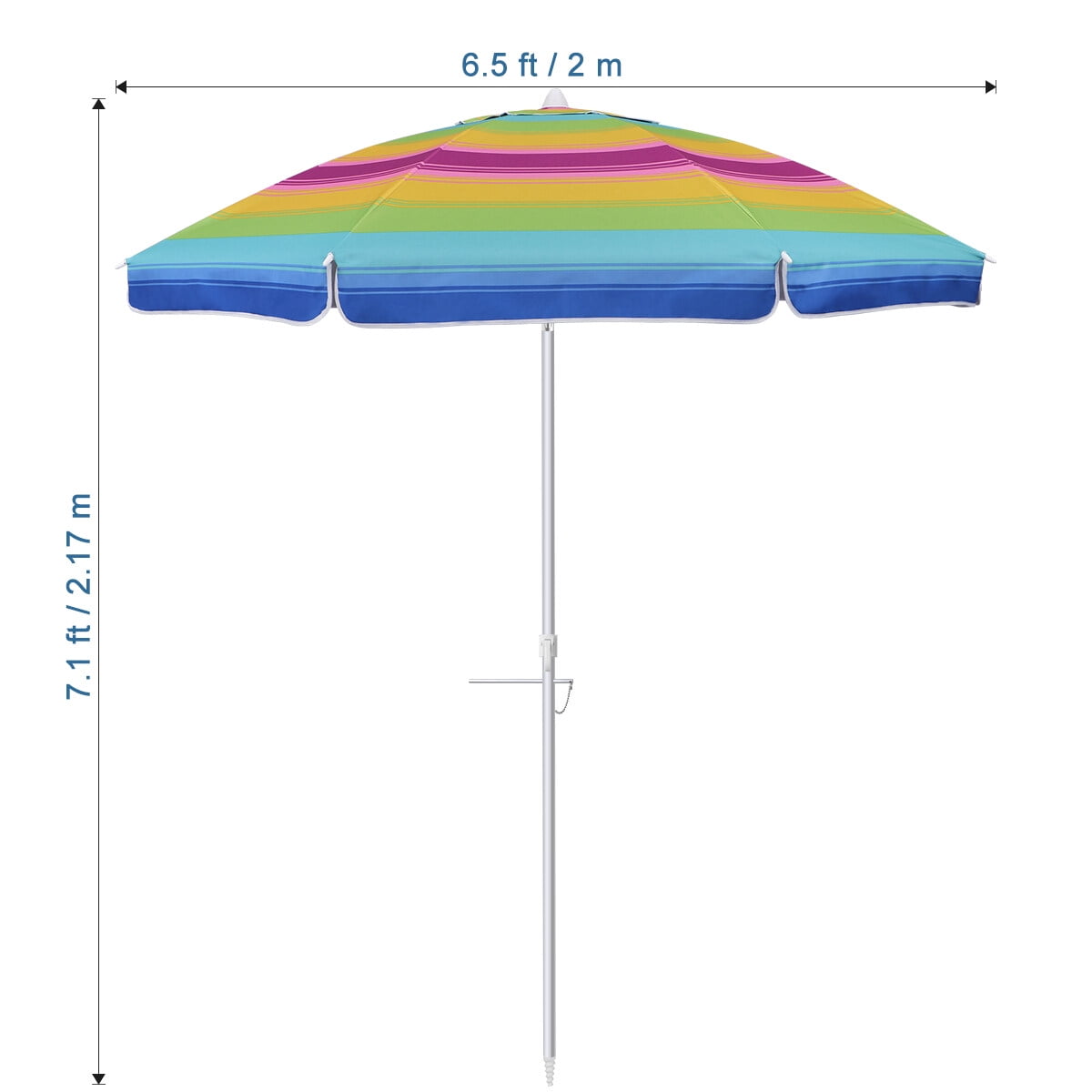 Beach Umbrella,Rainbow Pattern Beach Umbrella Uv Protection with ...
