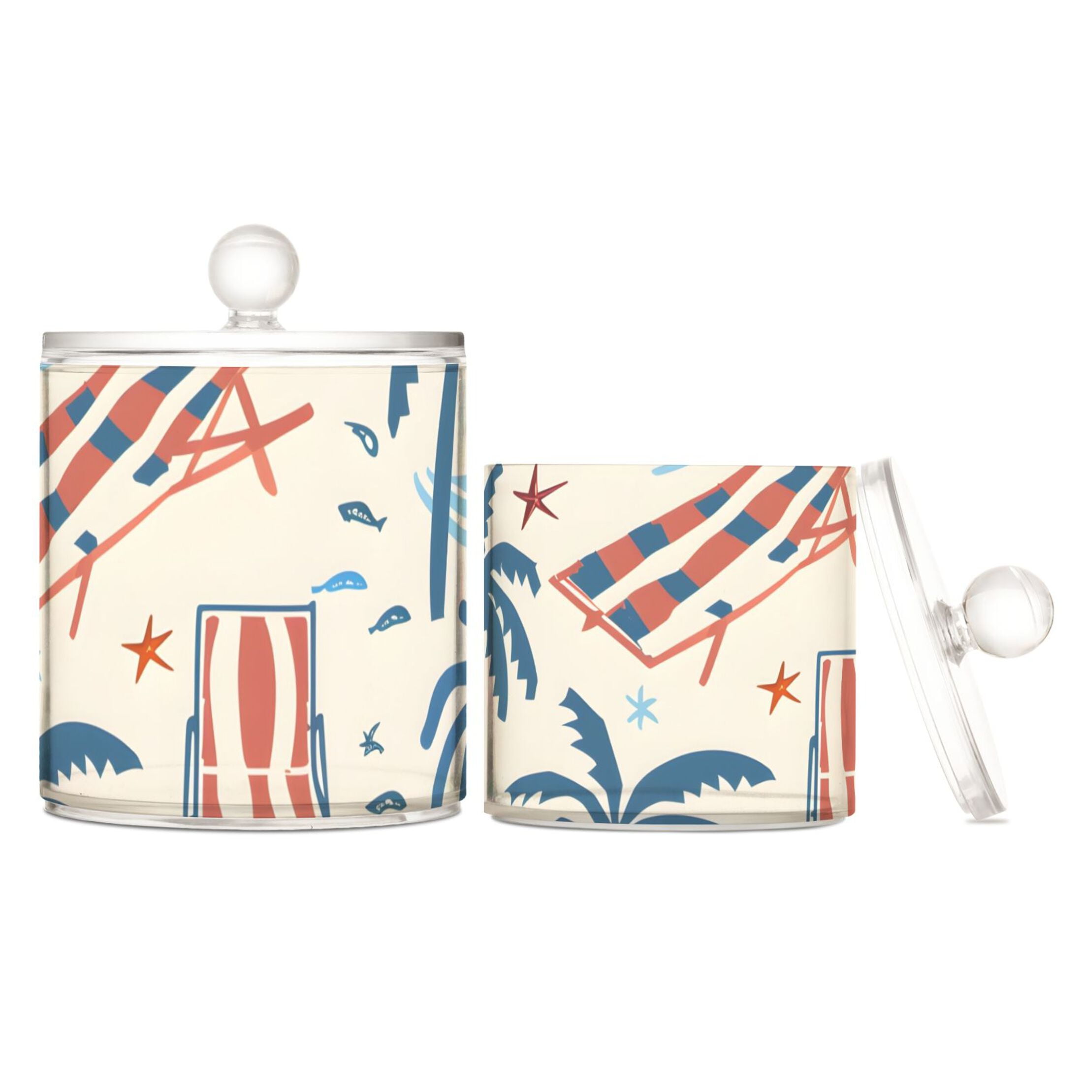 Beach Umbrellas Chairs Coconut Trees Translucent Plastic Cans Storage ...