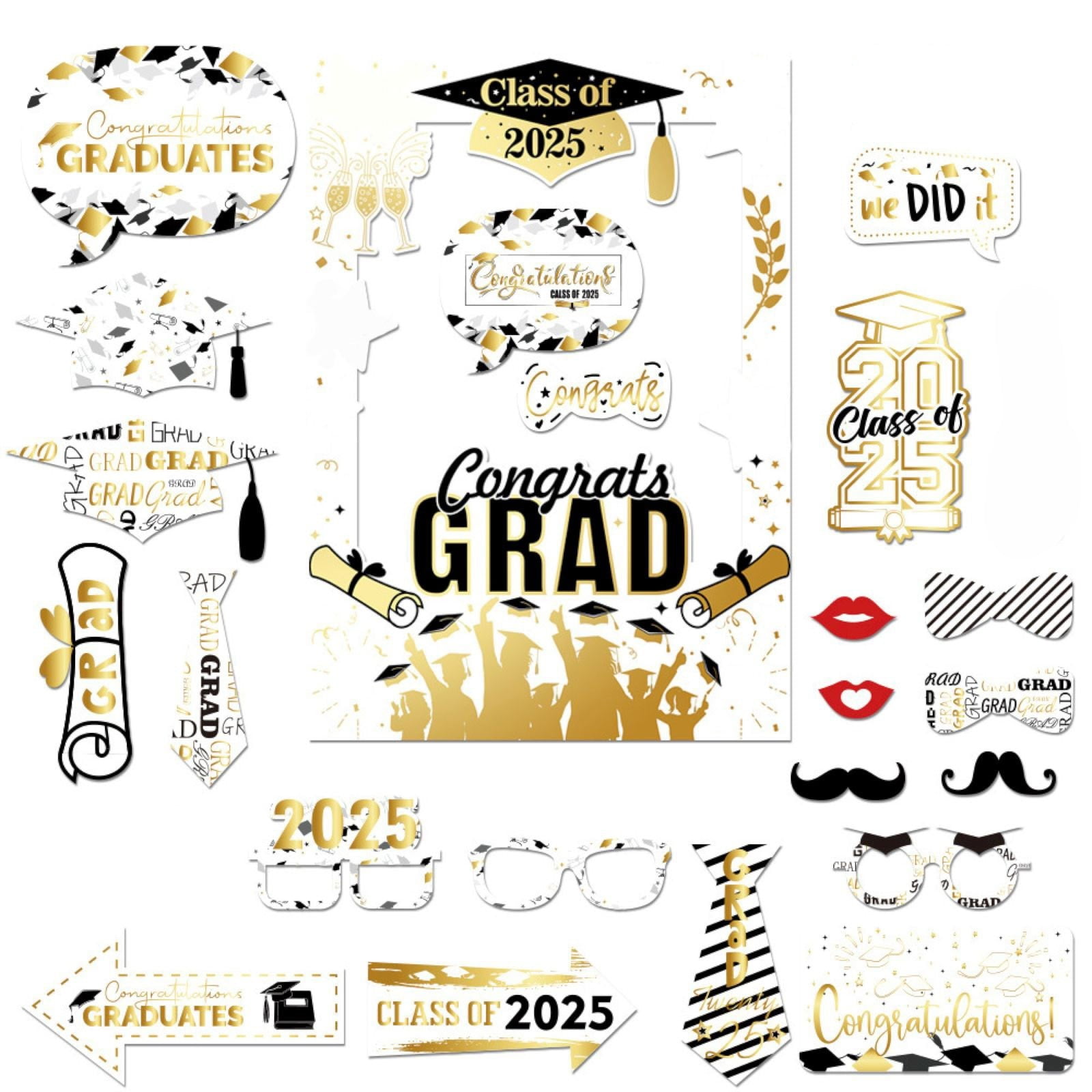 Beach Vacation! 26 Pcs Graduation Photo Booth Props 2025 Large Size ...