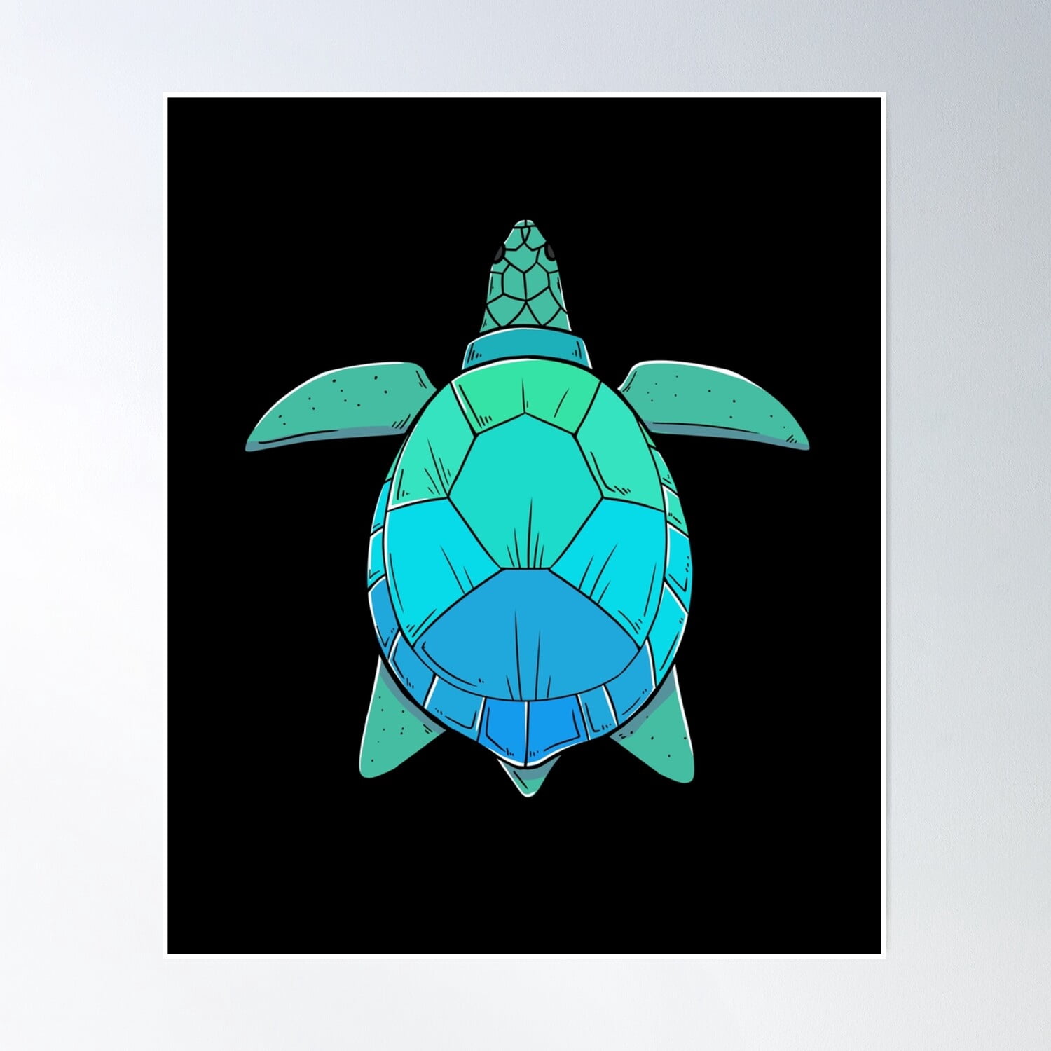 Beach Vacation Artistic Colorful Sea Turtle Art Gear Poster Wall Art ...