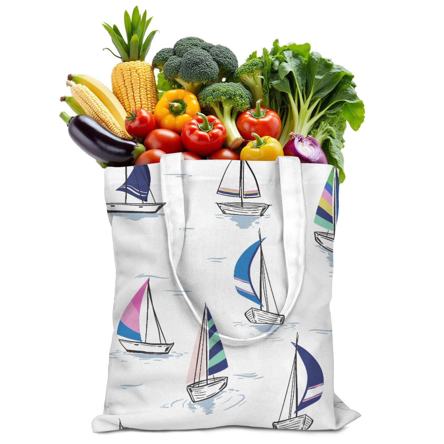 Beach Vacation Canvas Tote Bag, Reusable Hawaiian Paradise Handbag, Eco ...