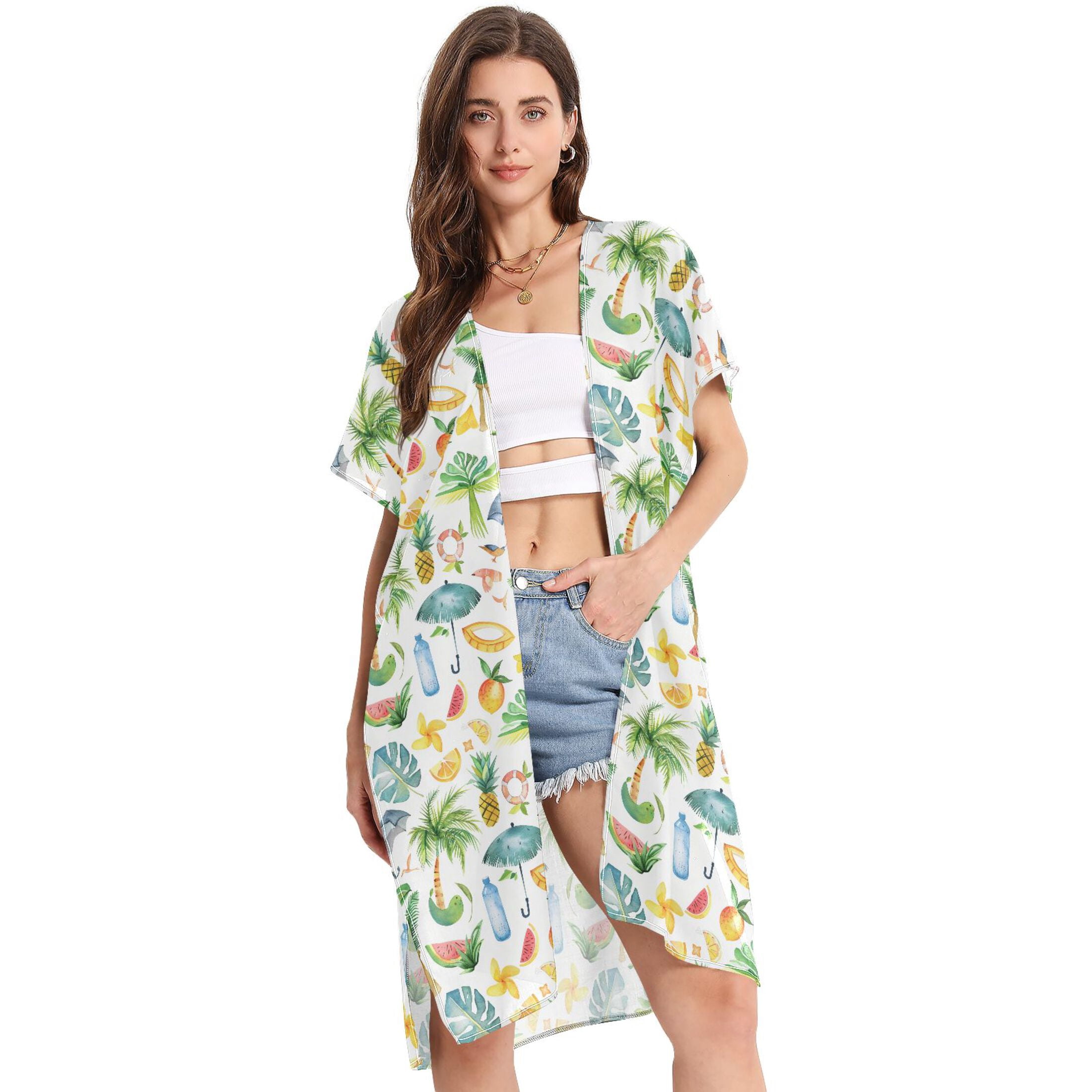 Beach Vacation Clothes Kimono Cardigan Loose Swimsuit Cover Up for ...