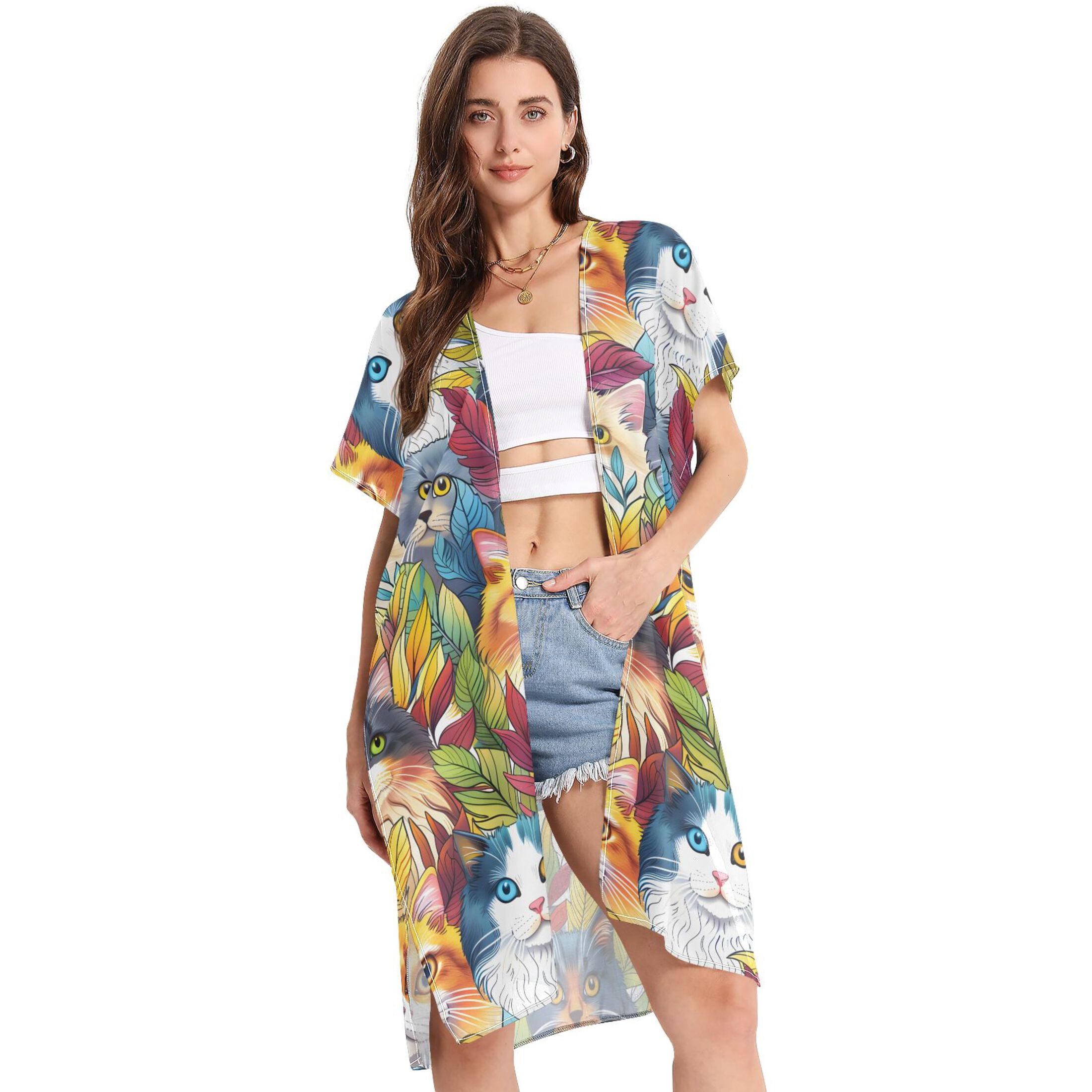 Beach Vacation Clothes Kimono Cardigan Loose Swimsuit Cover Up for ...