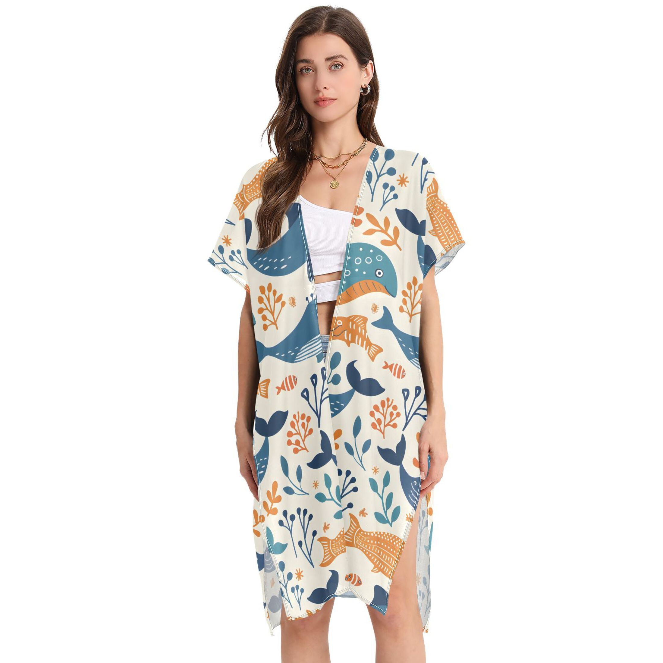 Beach Vacation Clothes Kimono Cardigan Loose Swimsuit Cover Up for ...