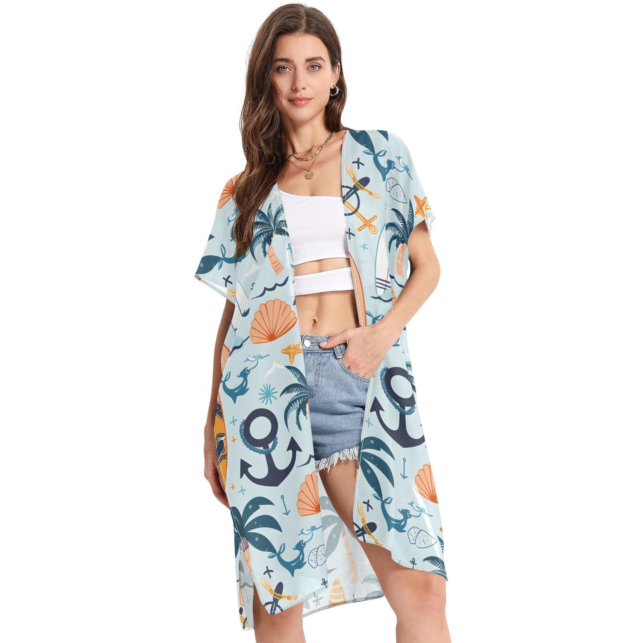 Beach Vacation Clothes Kimono Cardigan Loose Swimsuit Cover Up for ...