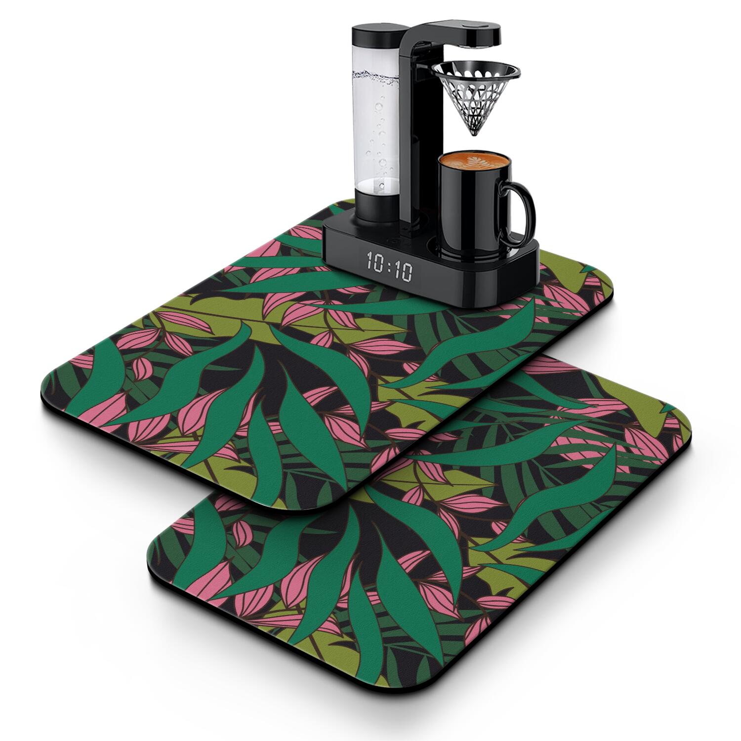 Beach Vacation Palm Leaf Dish Mat, Absorbent Coffee Counter Mat, Leak ...