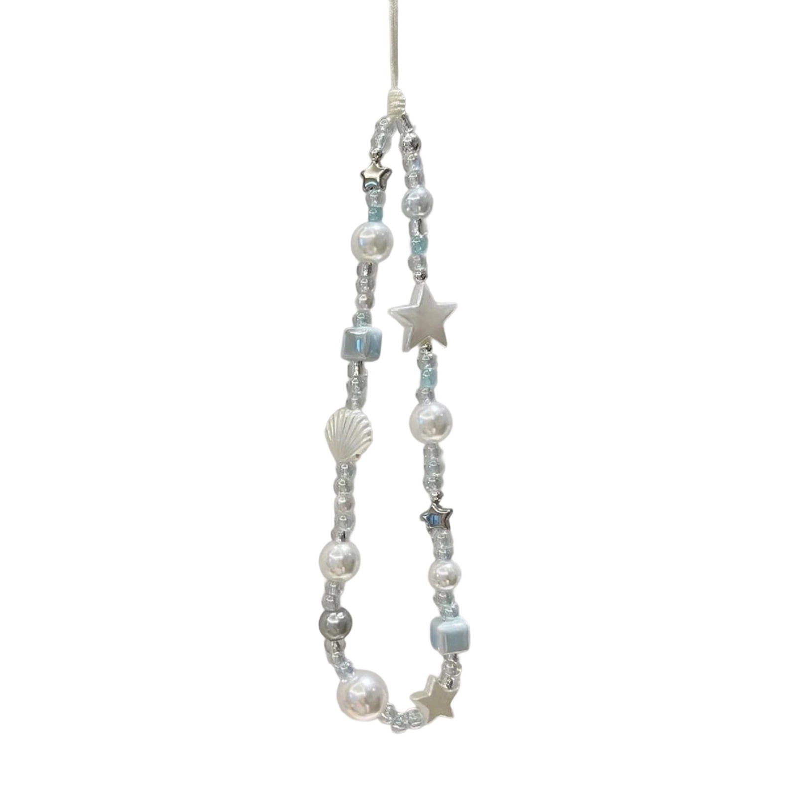 Beach Vacation Phone Accessory, Flexible Pearls & Shell Lanyard ...