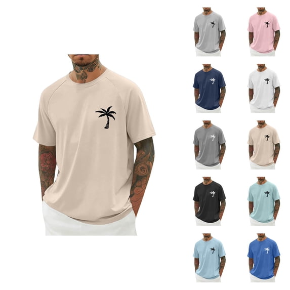 Beach Vacation T Shirts for Men 2026 Summer Casual Short Raglan Sleeve ...