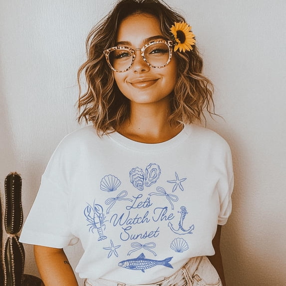 Beach Vacation TShirt Seaside Sunset Graphic Tee - Walmart.com
