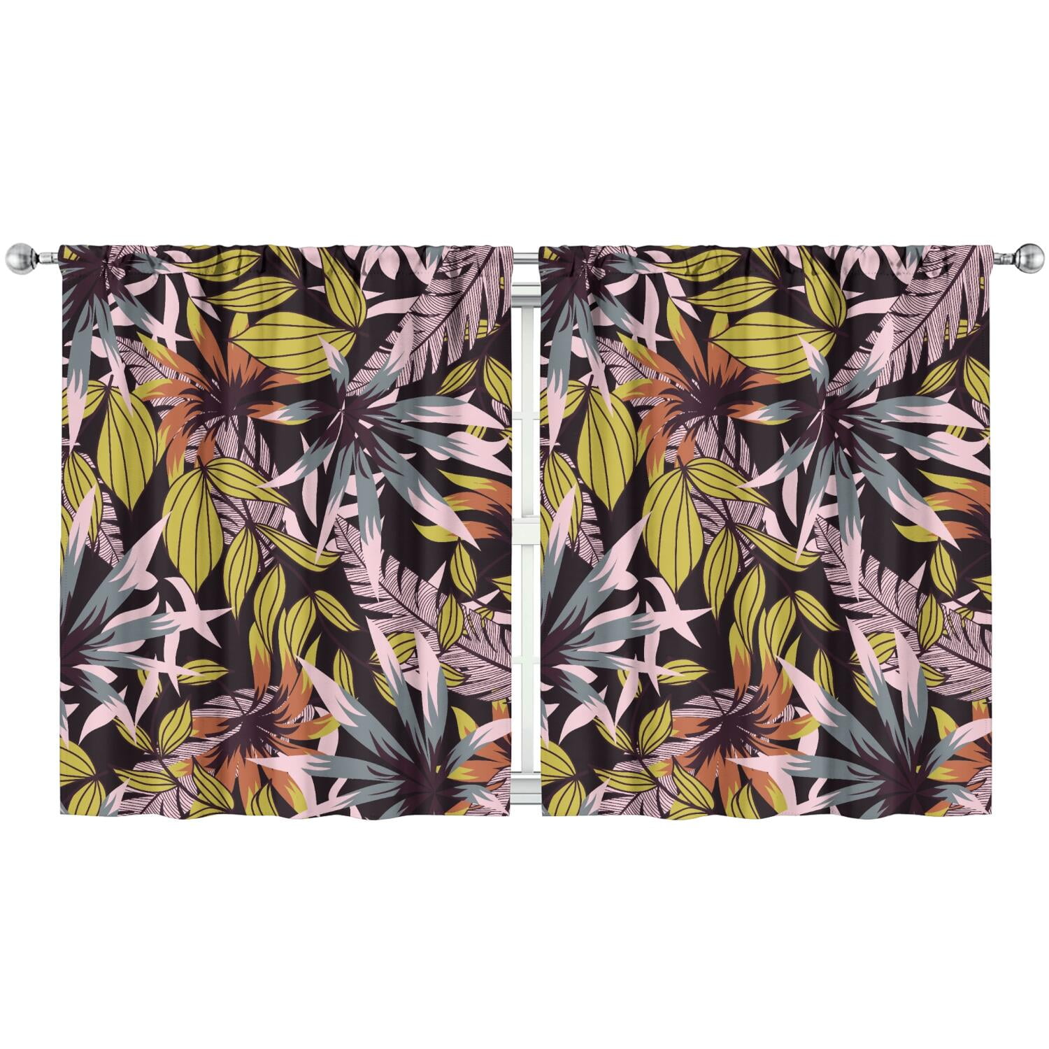 Beach Vacation Theme Kitchen Curtains 2 Pack, 52x63 Inch Hawaiian ...