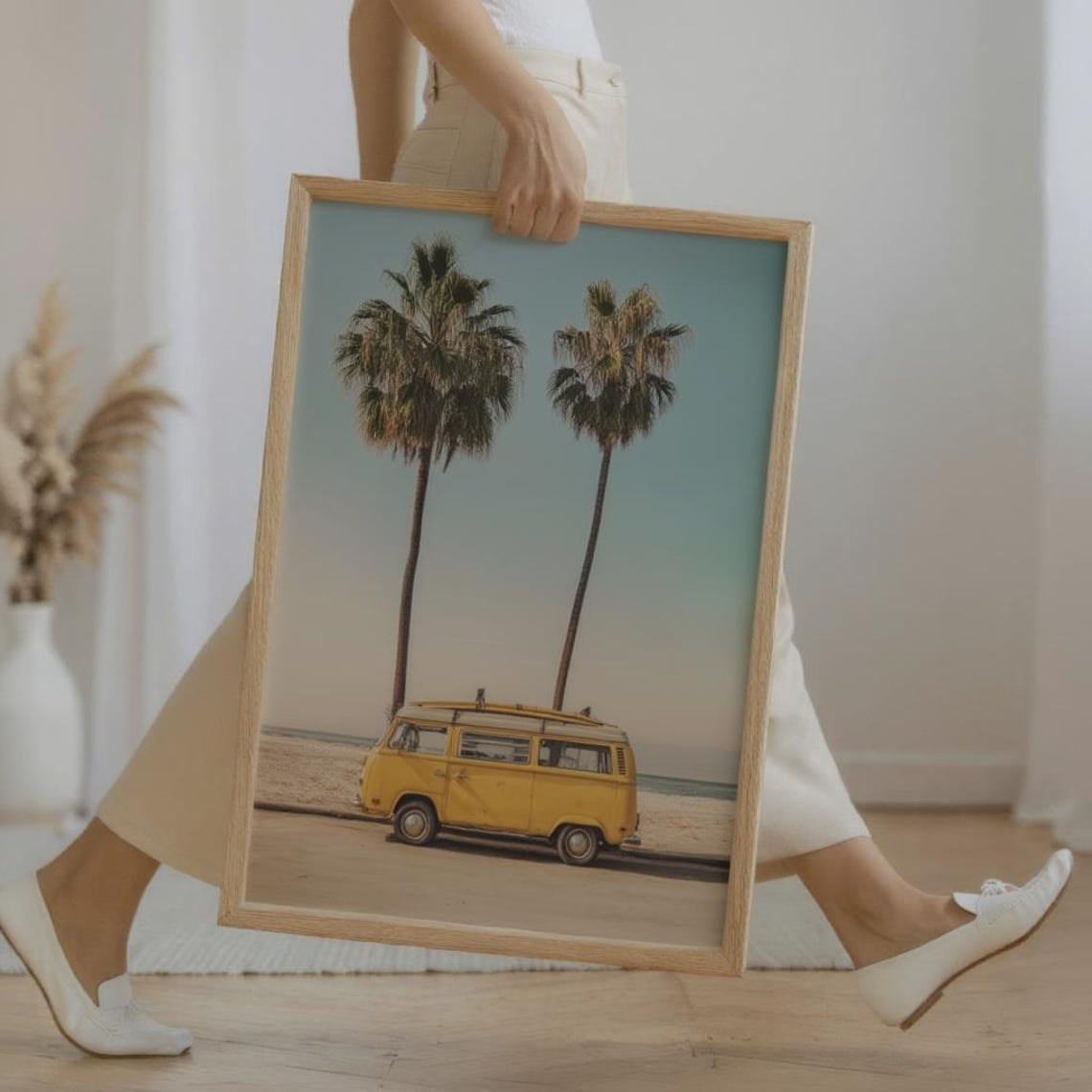 Beach Van Wall Art VW Surf Coastal Boho Decor California Life Art ...