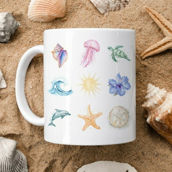 Beach Vibes Ceramic Mug Ocean Inspired, Perfect Gift for Sea Lovers ...