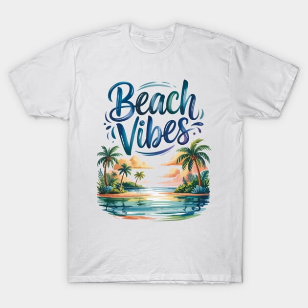 Beach Vibes Funny Retro Summer Vacation Ocean Sea Sand Sun Holiday ...