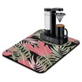 Beach Vibes Palm Leaf Coffee Mat, Absorbent Kitchen Drying Pad, Diatom ...