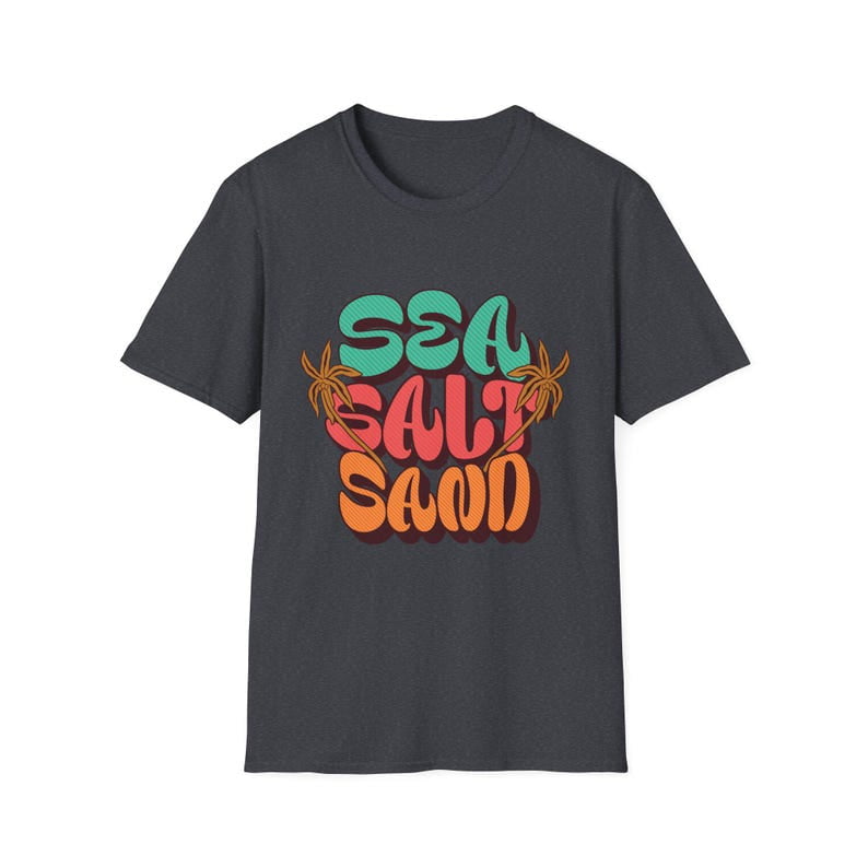 Beach Vibes Sea Salt Sand Graphic Summer Tee Unisex Cotton T-Shirt ...