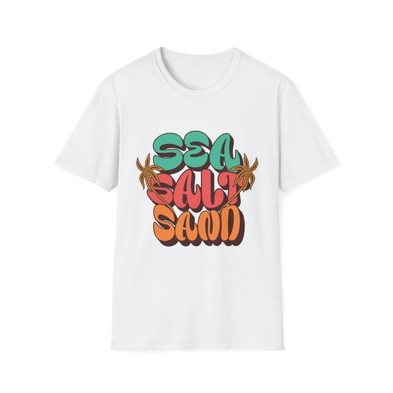 Beach Vibes Sea Salt Sand Graphic Summer Tee Unisex Cotton T-Shirt ...