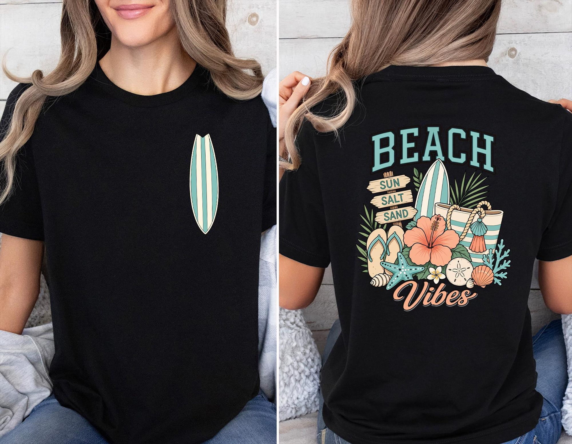 Beach Vibes Shirt Anchor TShirt Tropical Hibiscus Flower Tee Summer ...