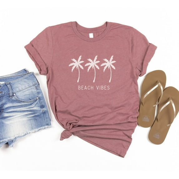 Beach Vibes Shirt, Palm Tree Shirt, Minimalist Beach Shirt, Summer ...