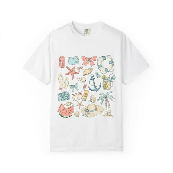 Beach Vibes Summer Graphic Tee, Ocean-Inspired Coastal Design Unisex ...