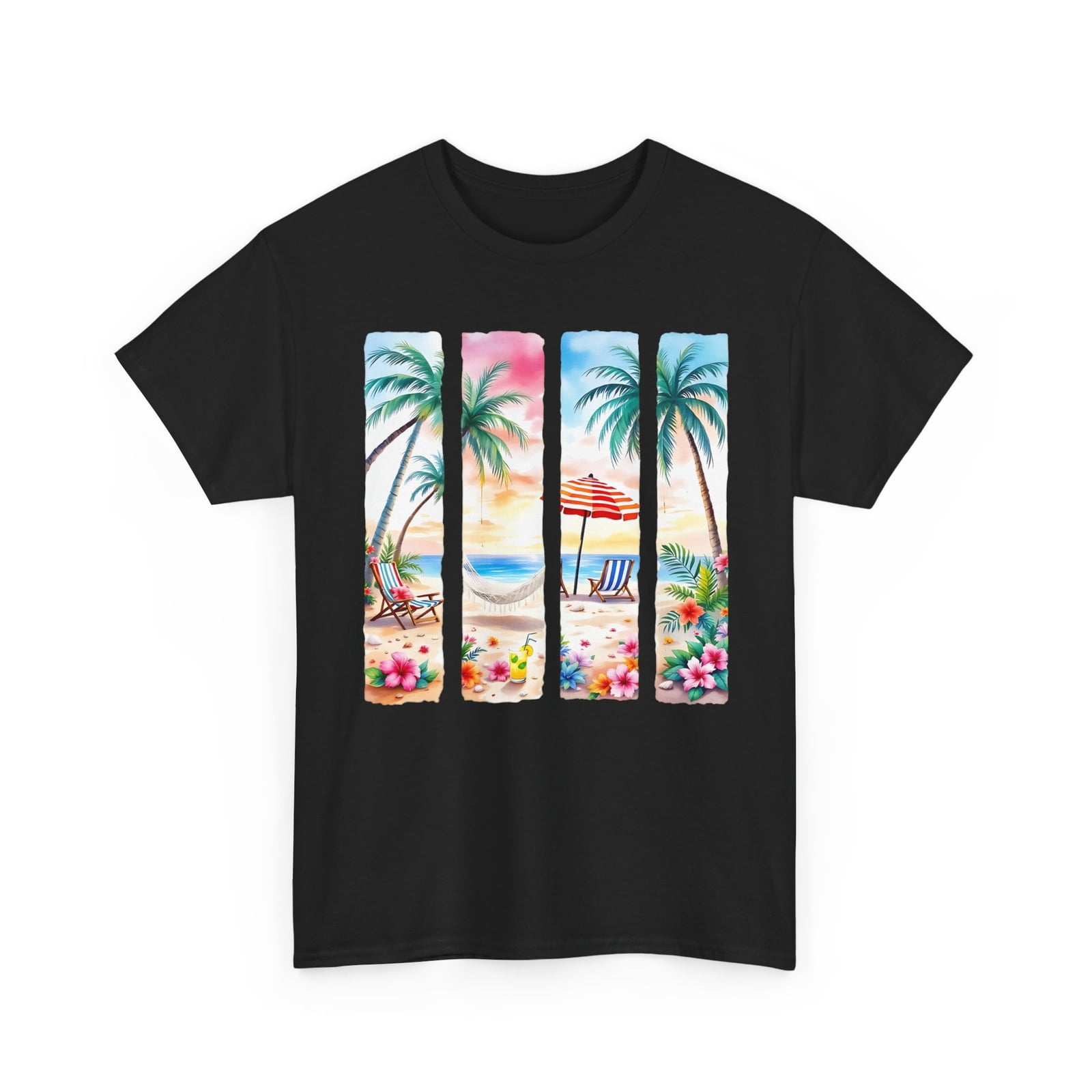 Beach Vibes T-Shirt | Summer Ocean Waves Tee | Beach summer brushstroke clipart - Walmart.com